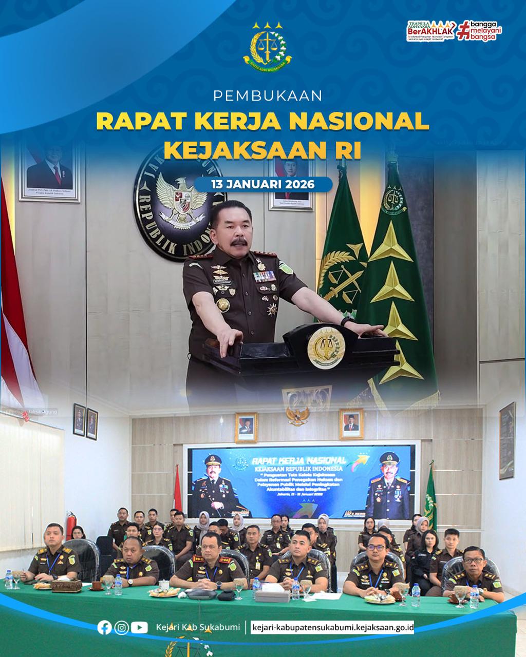 Kepala Kejaksaan Negeri Kabupaten Sukabumi Ikuti Pembukaan Rapat Kerja ...